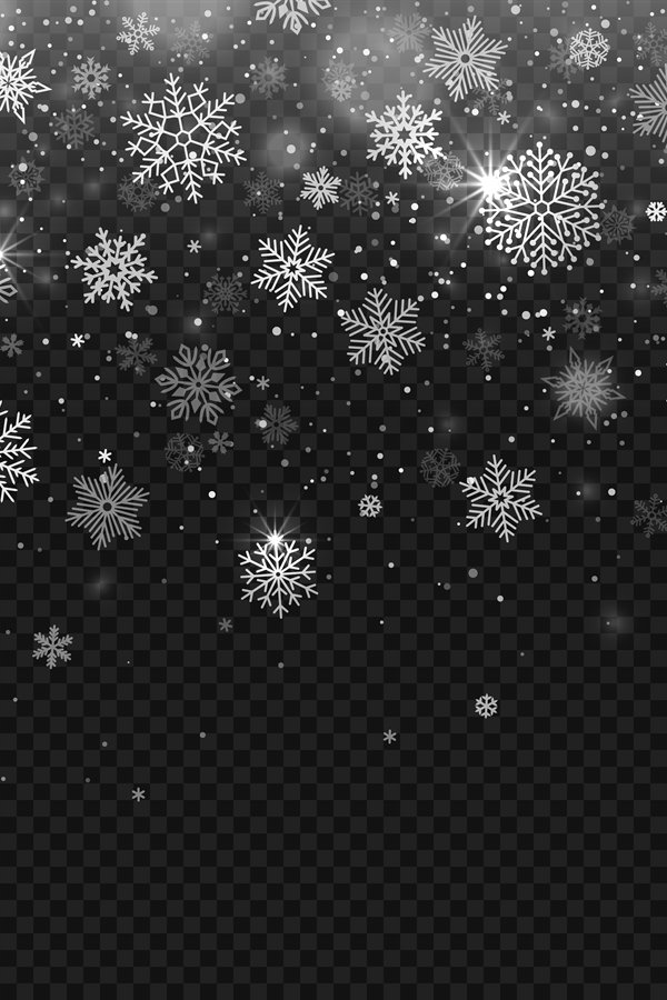 Winter falling snow. Snowflakes fall, christmas decorations