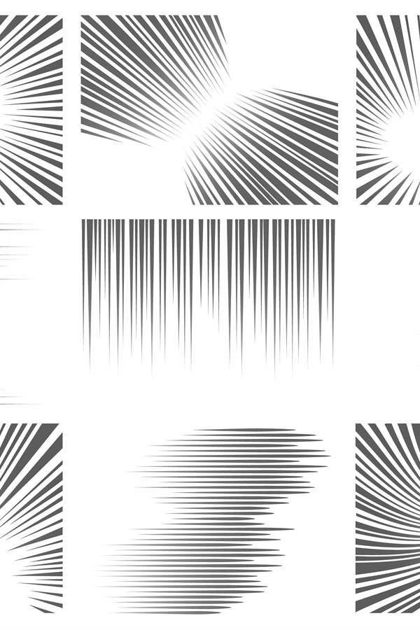 Comic line effect. Radial and horizontal speed motion textur