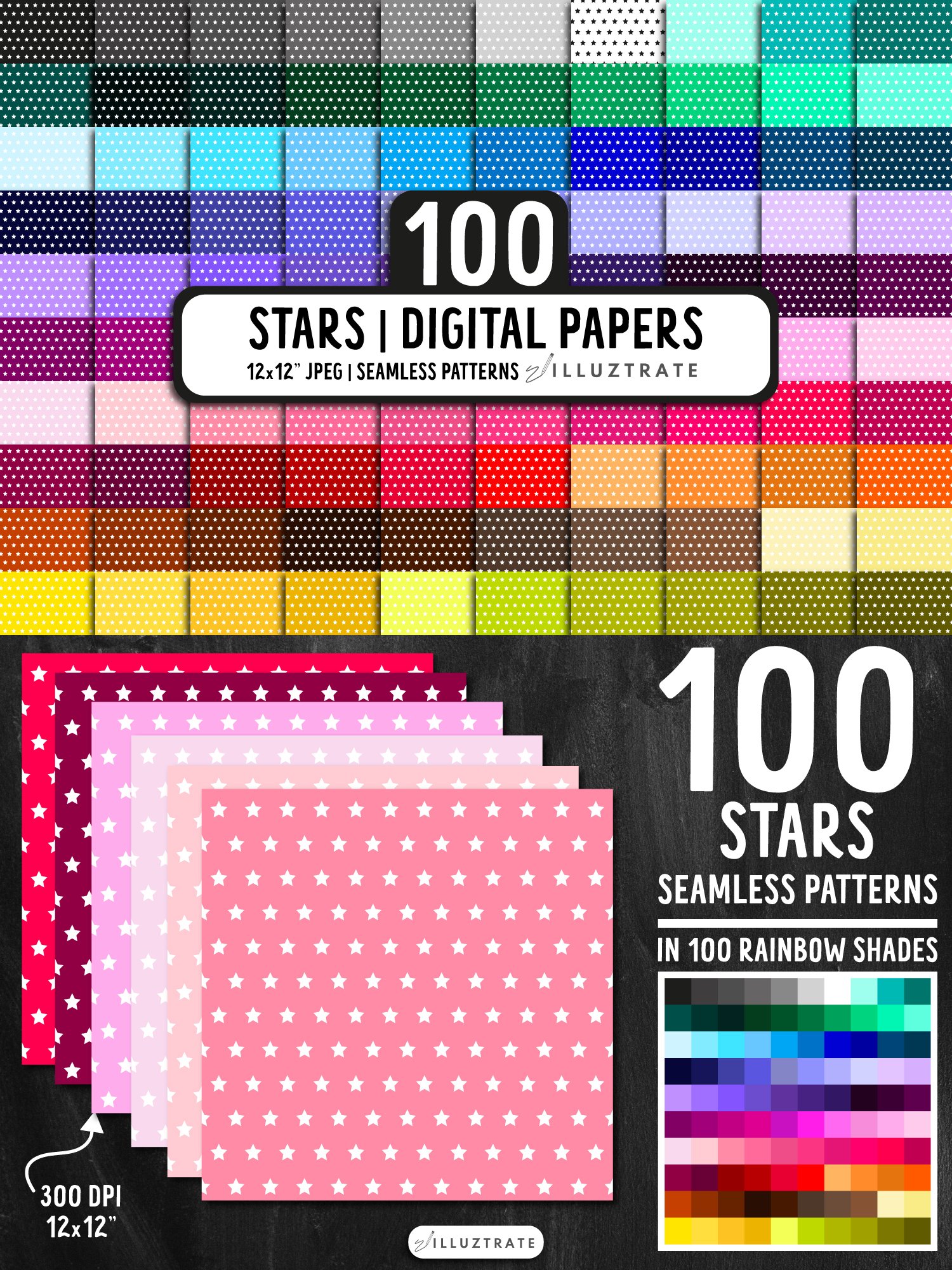 Stars Digital Paper Pack | Stars Pattern Seamless Paper
