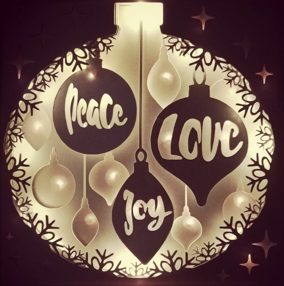 Christmas peace love joy 3d layered shadow box (1249888)