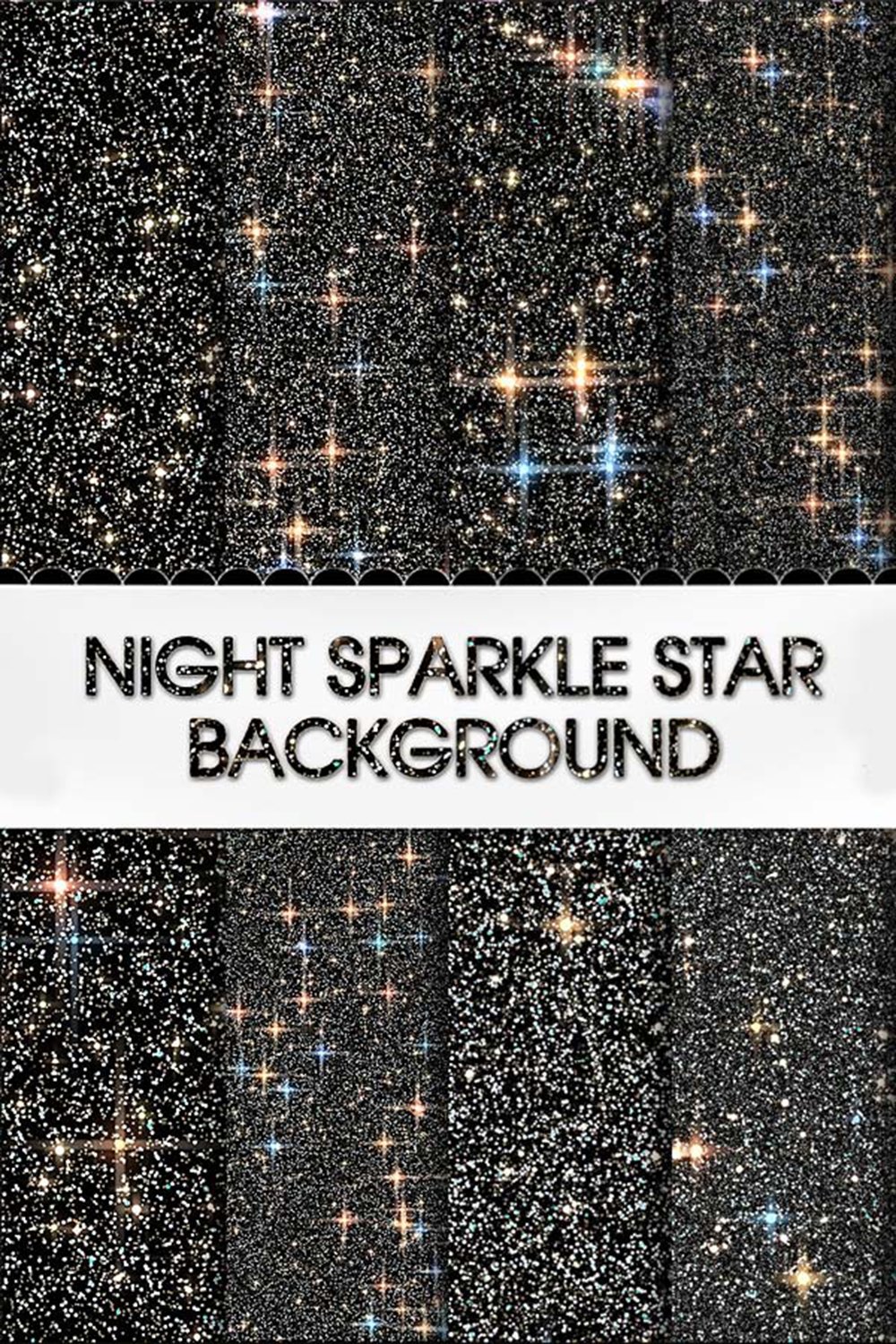 Night Sparkly Sky, stars background, seamless texture