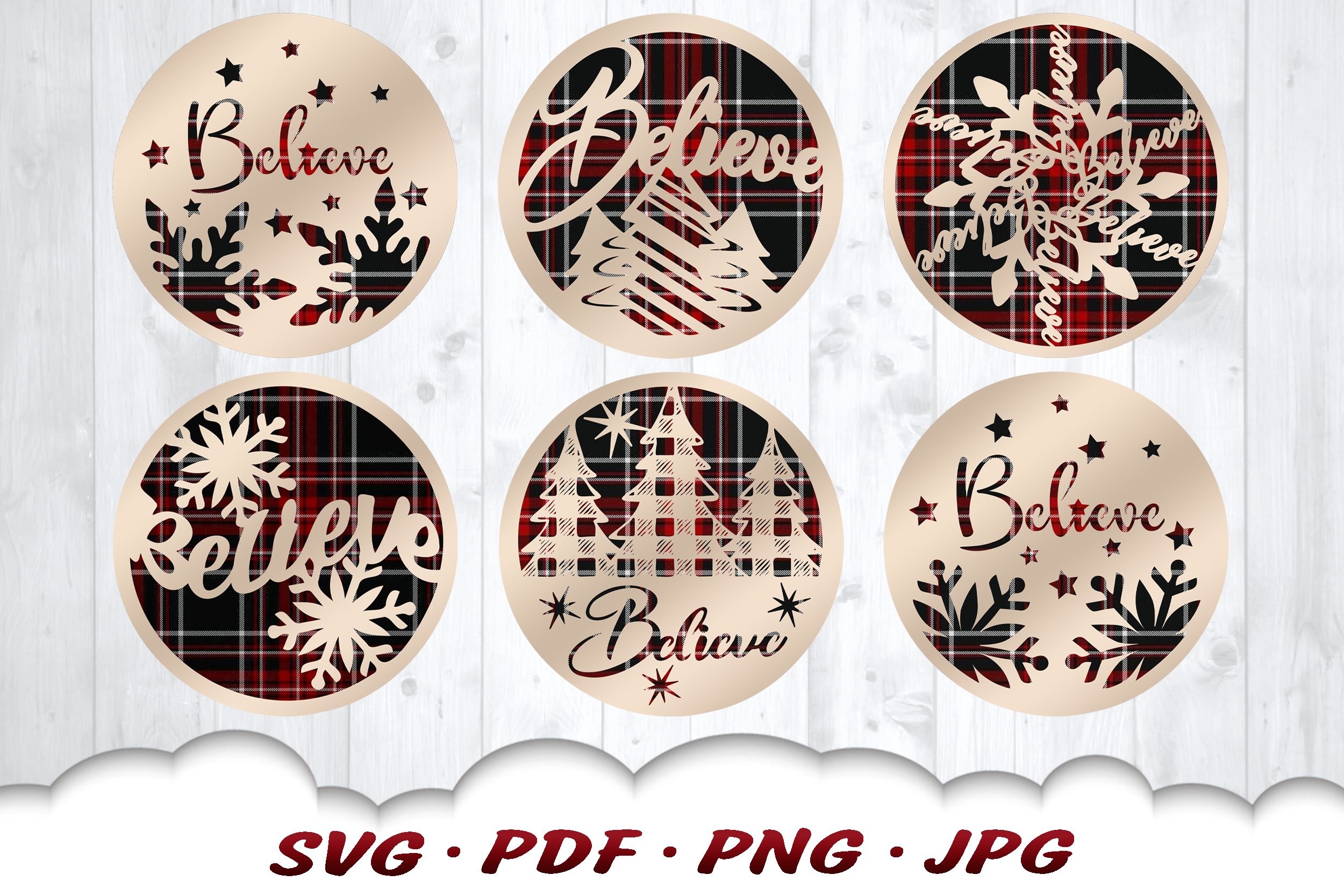 Believe Christmas Tree SVG Bundle With Files For Cricut