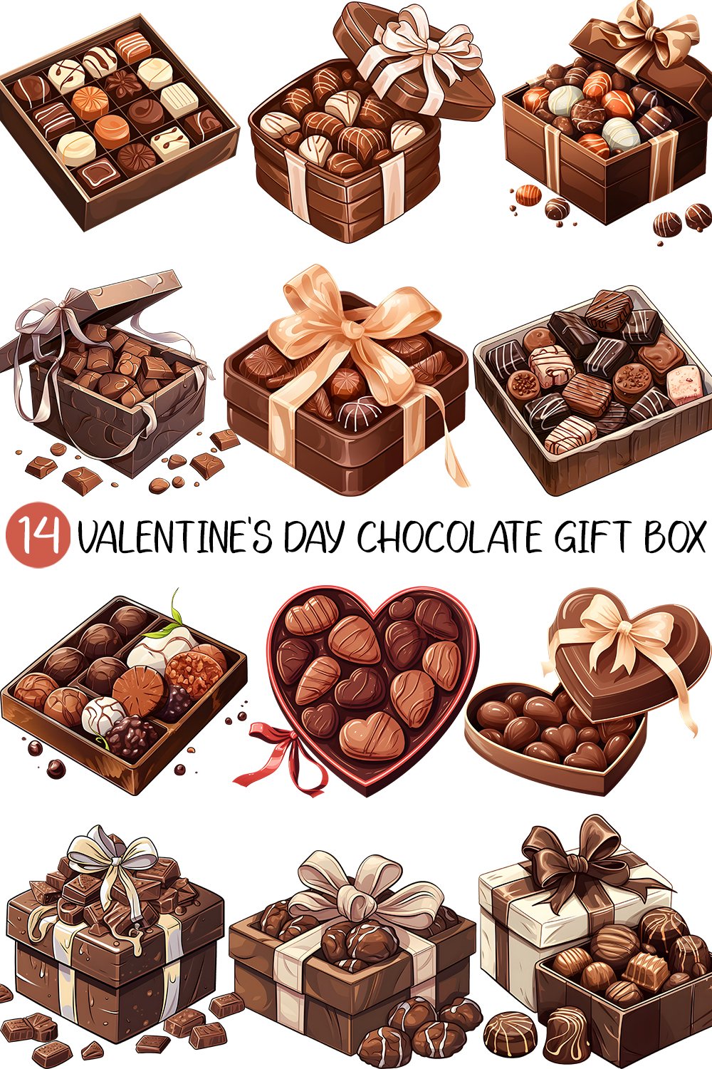 Valentines Day Chocolate Gift Box PNG | Sweets Clipart Heart