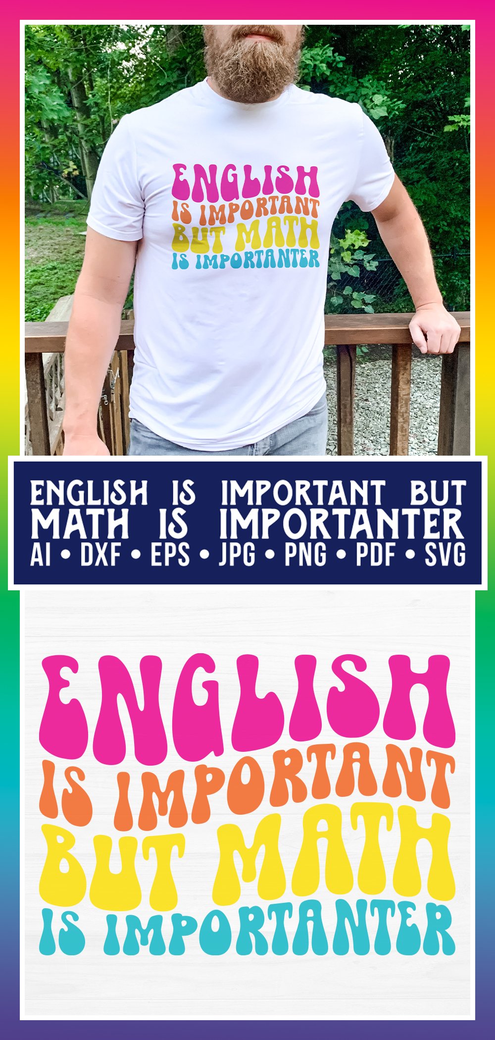 English is important but math is importanter SVG
