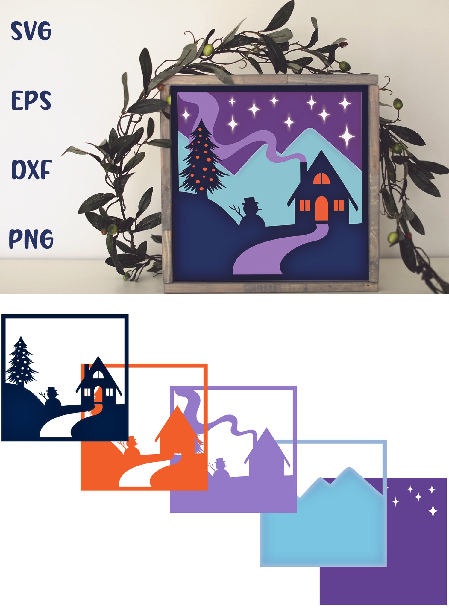 Winter Landscape Shadow Box