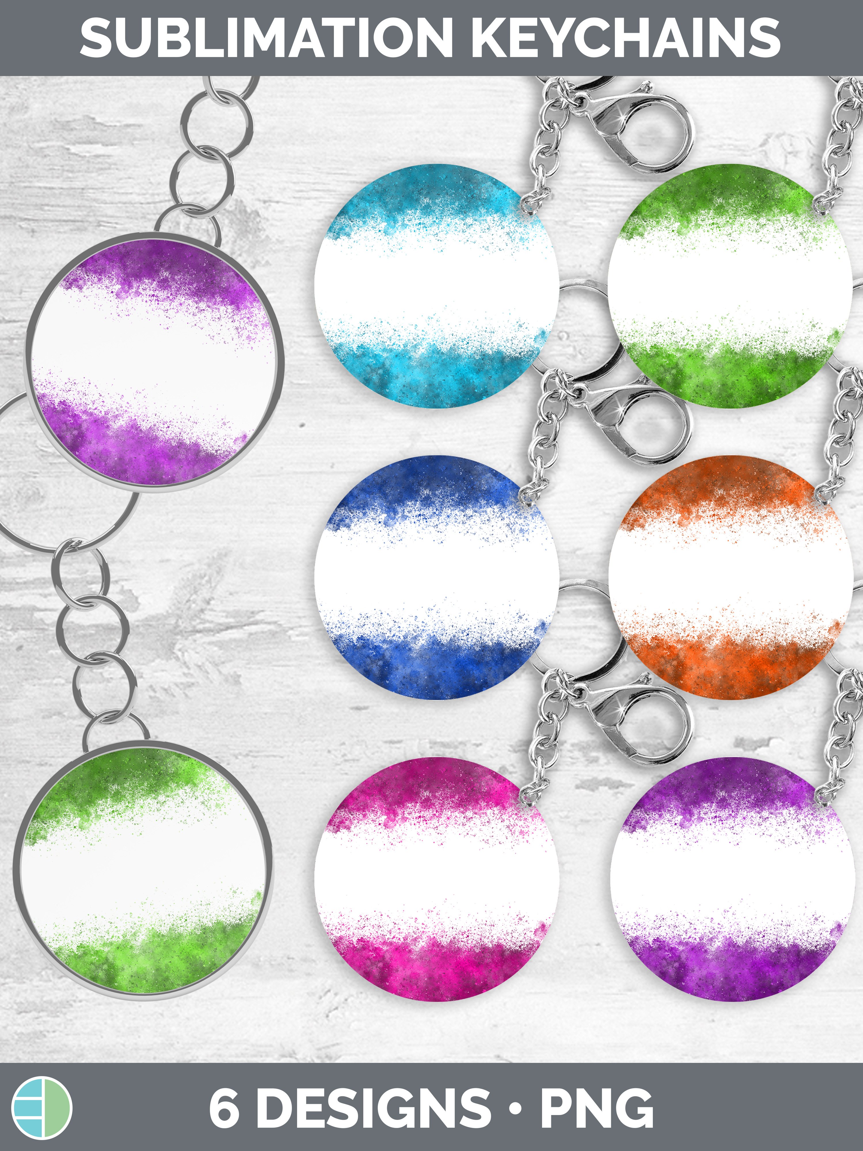 Bright Keychain Bundle | Keyring Sublimation Designs