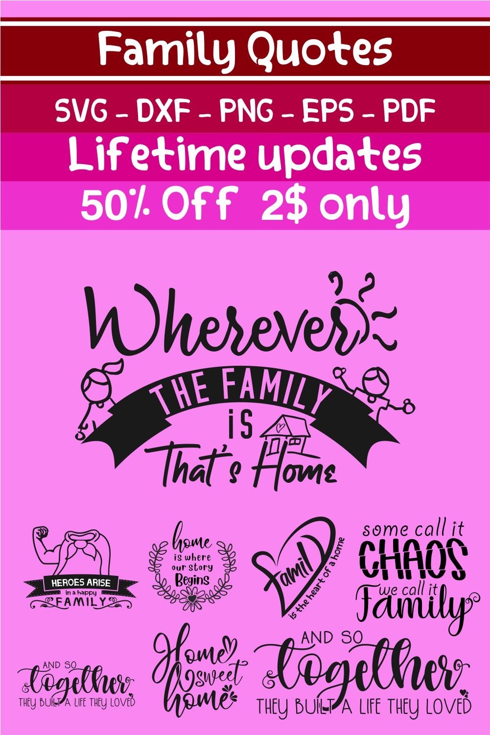 family quotes svg bundle cut files, family tree (1058030)