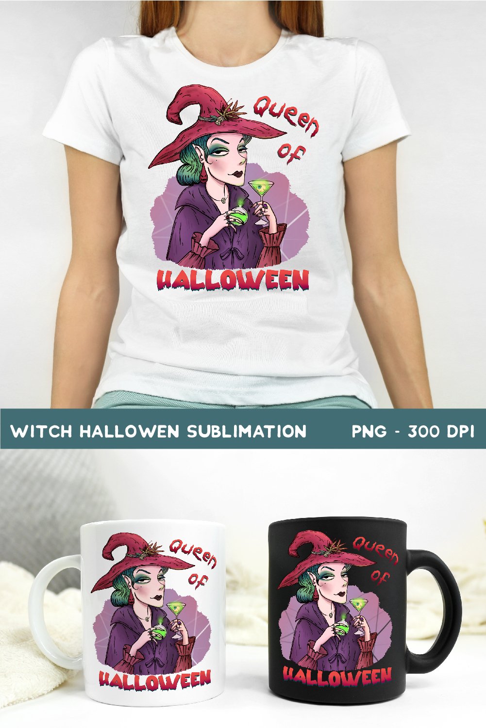 Witch Halloween Sublimation Design (2242522)