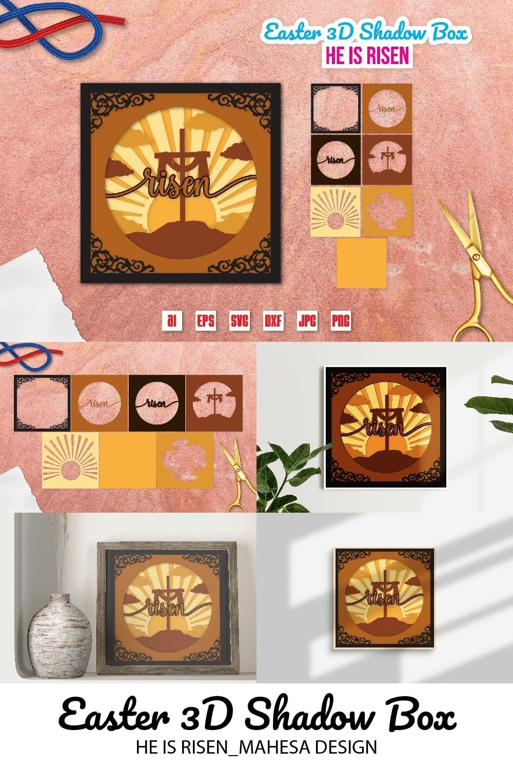 Easter 3D Shadow Box - He Is Risen