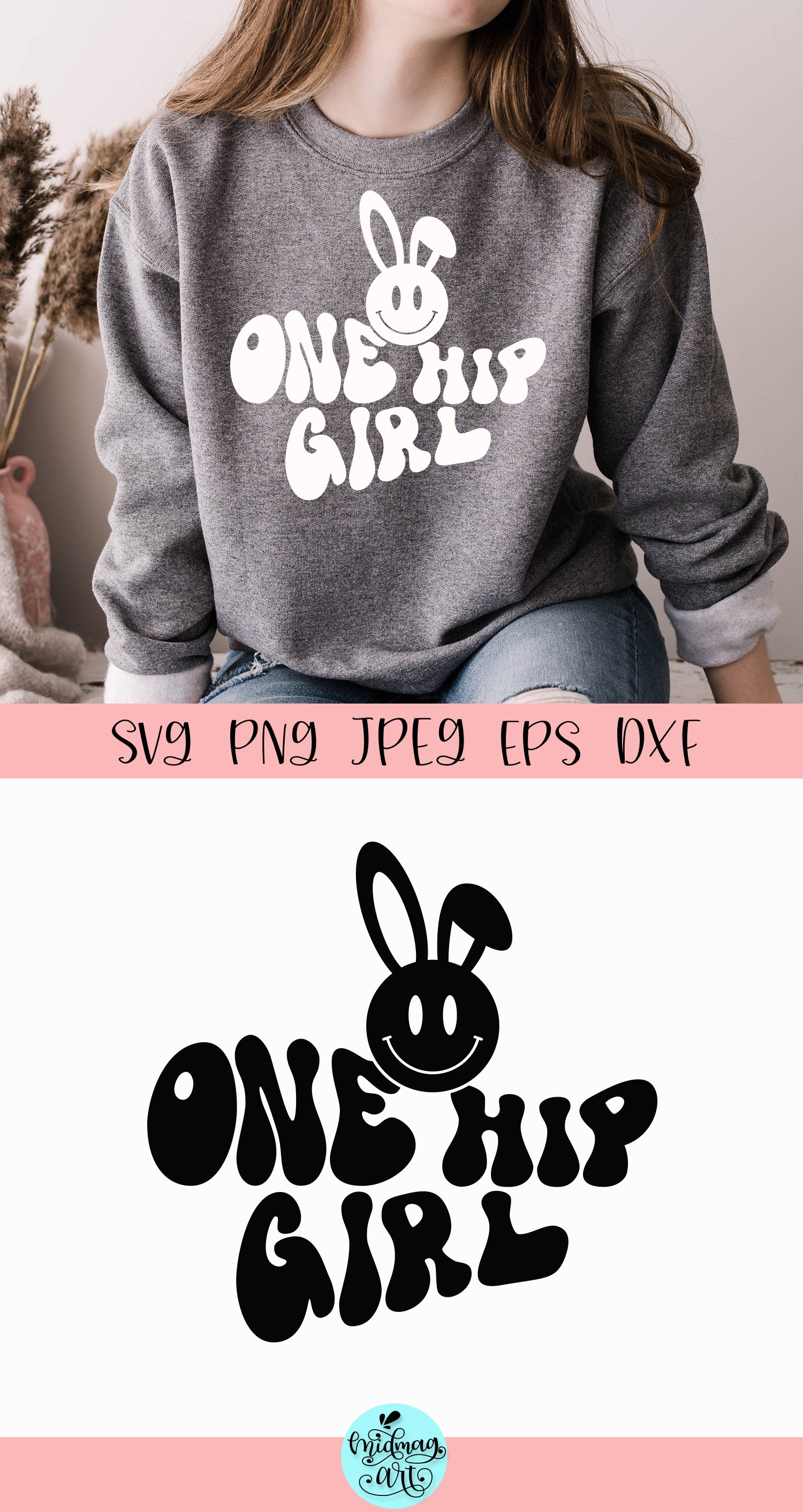 One hip girl svg, Easter svg