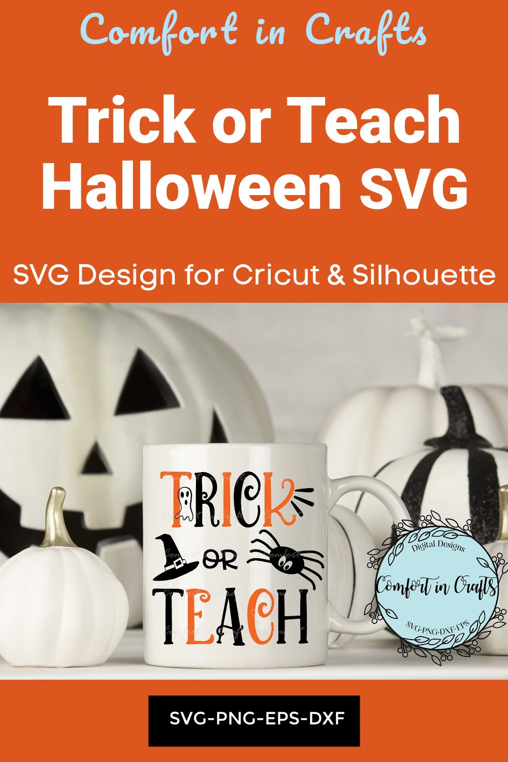 Trick or Teach Halloween SVG and Sublimation