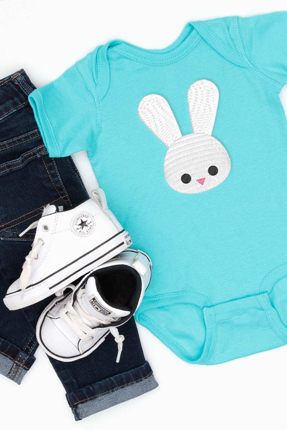 Minimal Bunny Face Mini Embroidery File