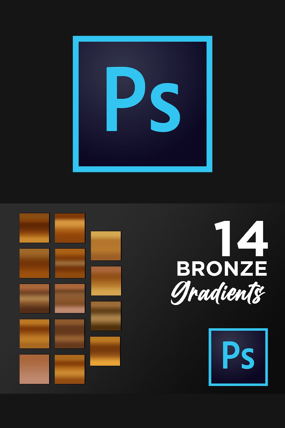 Adobe Photoshop bronze gradient pack GRD gradients