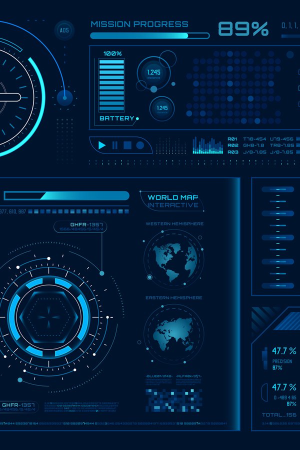 Futuristic hologram ui. Science hud interfaces, graph interf