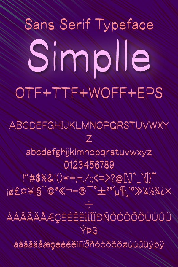 Simplle sans serif font