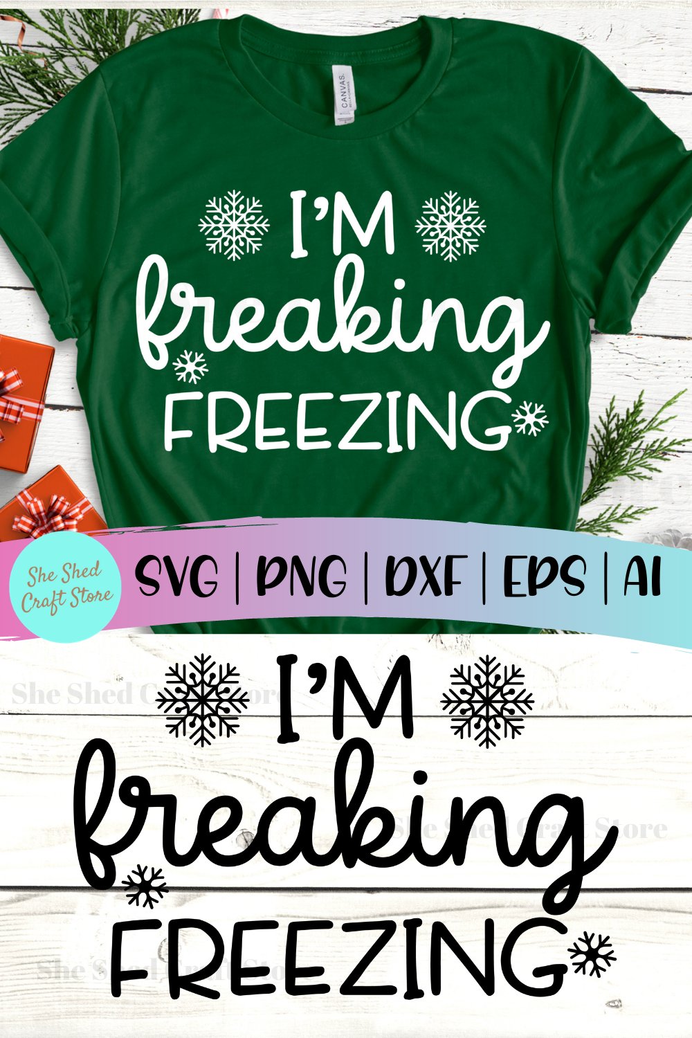 I'm Freaking Freezing SVG - Funny Christmas SVG