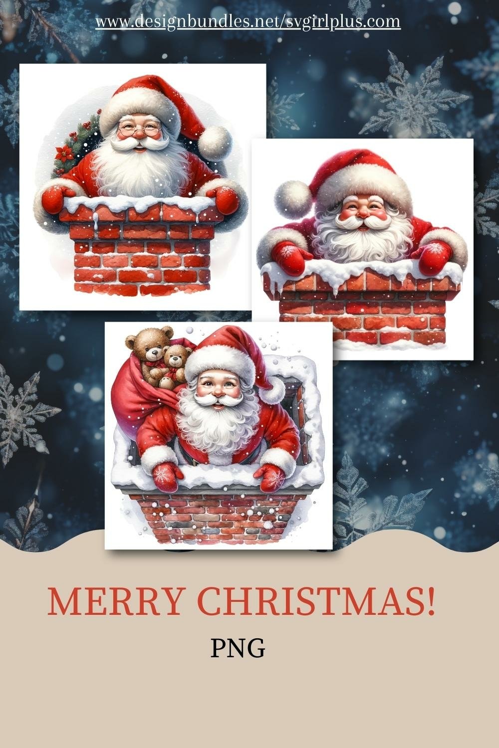 Santa in Chimney Clipart - Festive PNG for Crafts