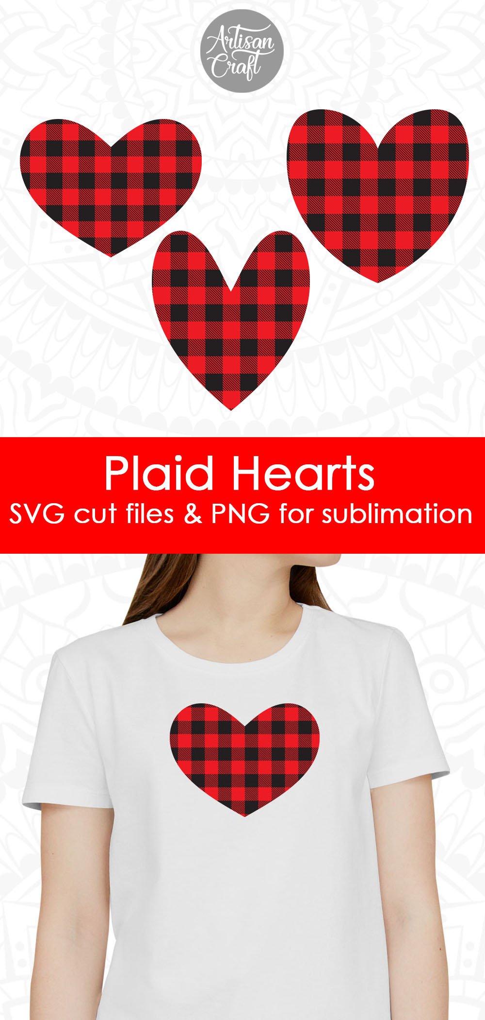 Buffalo plaid heart svg