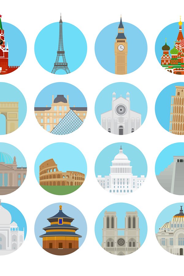 World landmarks icons (767832)