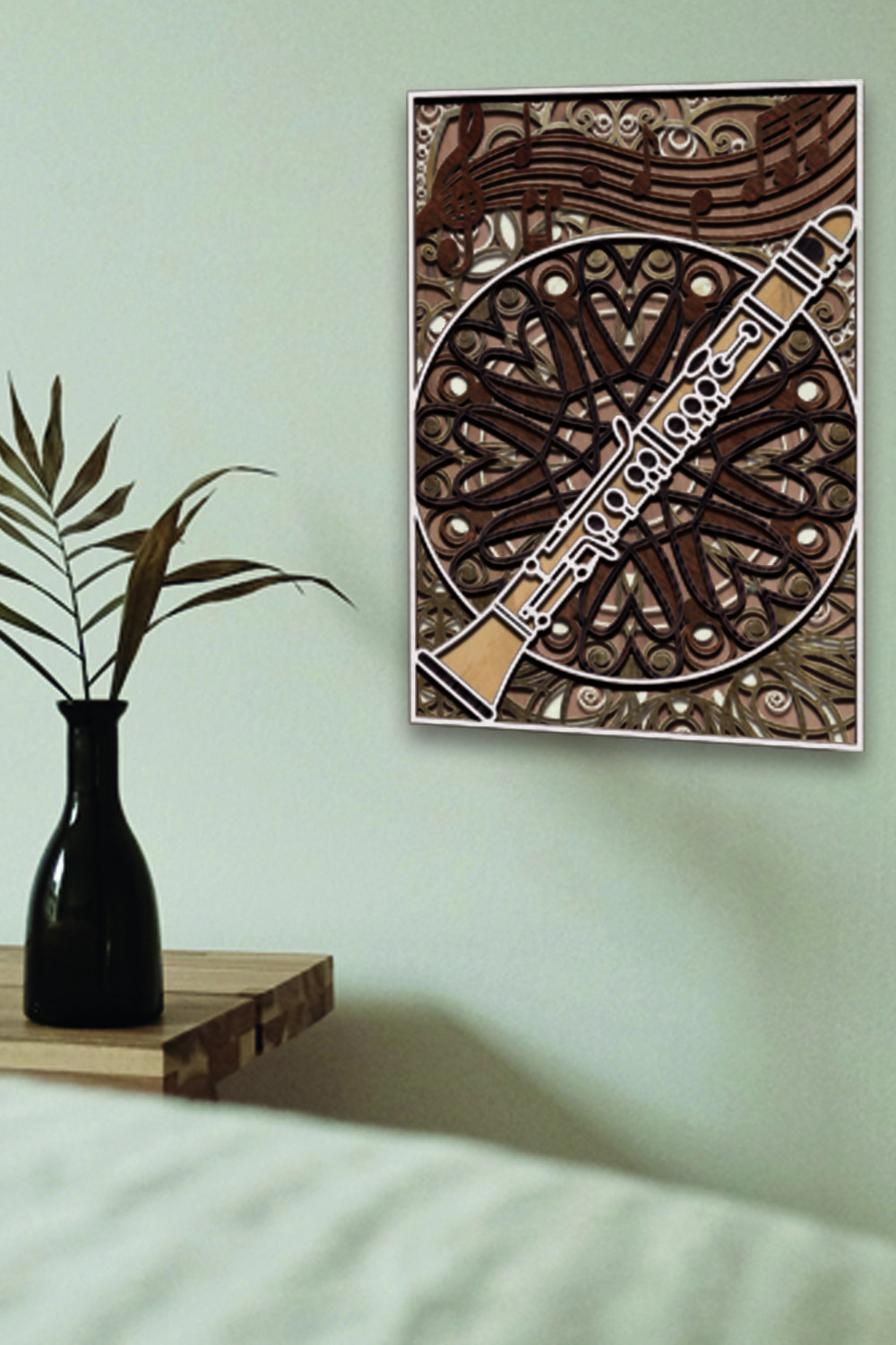 CLARINET Music Cut Template, Wall Decor