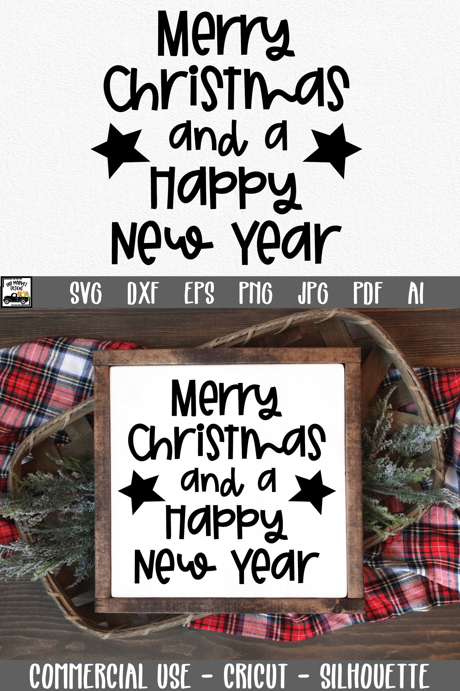 Merry Christmas and a Happy New Year SVG Cut File (925100)