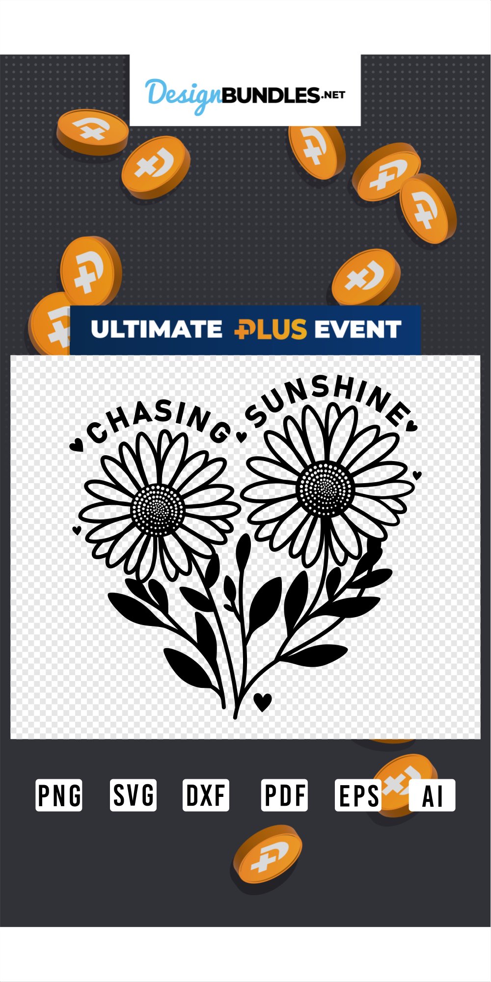 Chasing sunshine SVG, Summer Quotes SVG Designs