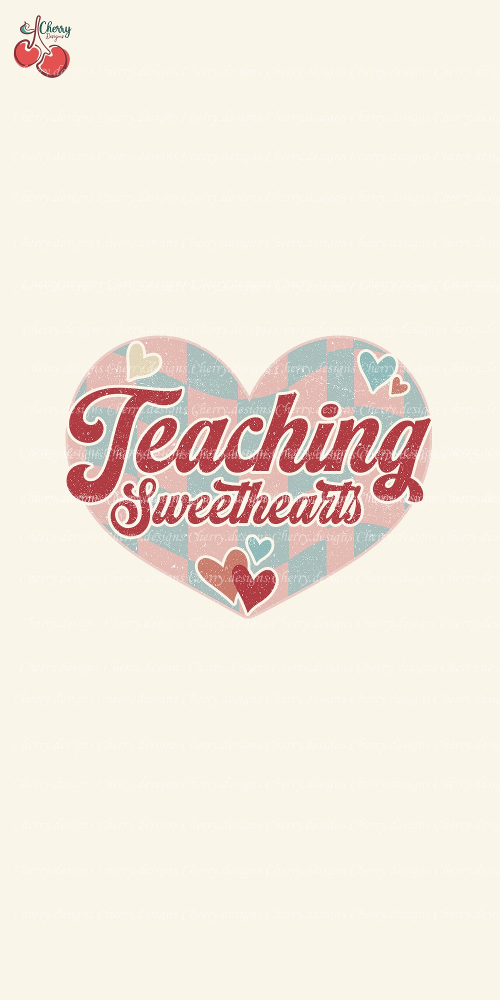 Teaching Sweethearts PNG, Teacher Valentine PNG, Plaid Heart