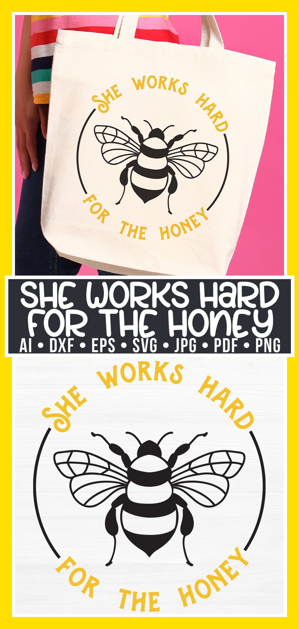 She works hard for the honey SVG