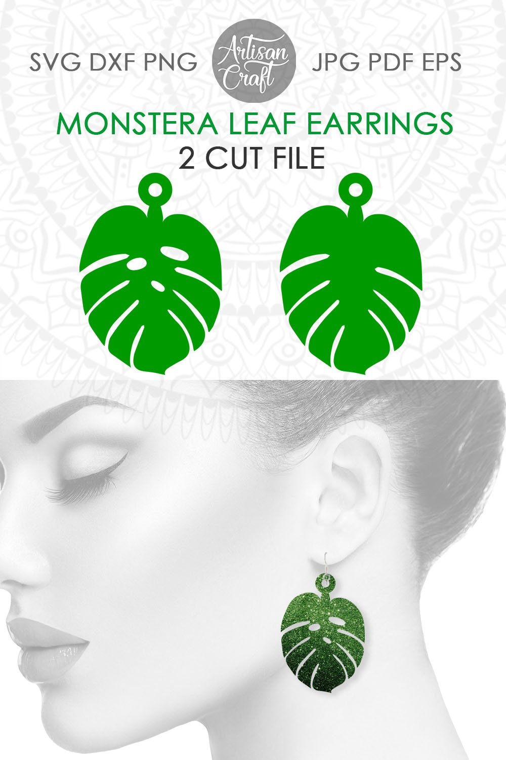 Monstera earring SVG, Monstera leaf earrings