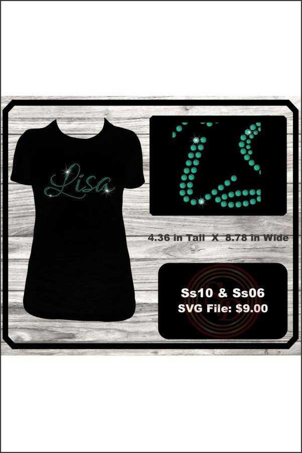 Rhinestone Name Template cut file- Lisa
