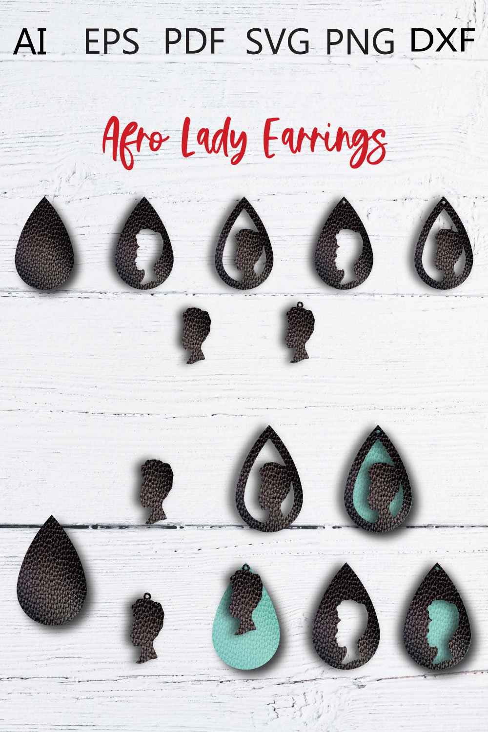 Afro lady earrings SVG
