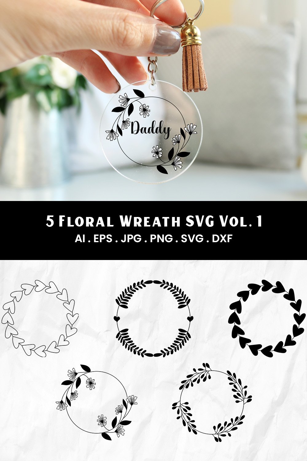 Floral Wreath SVG Vol. 1 | 5 Variations