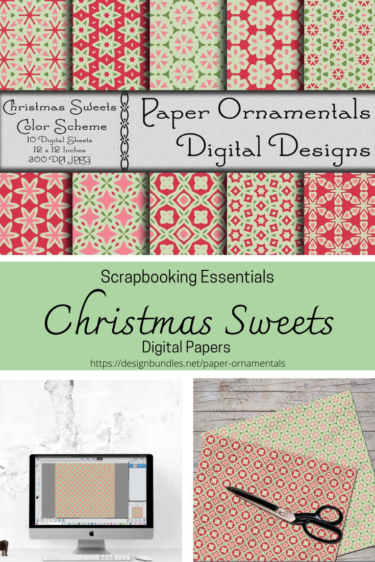 Christmas Sweets Digital Paper For Crafts & (139394)