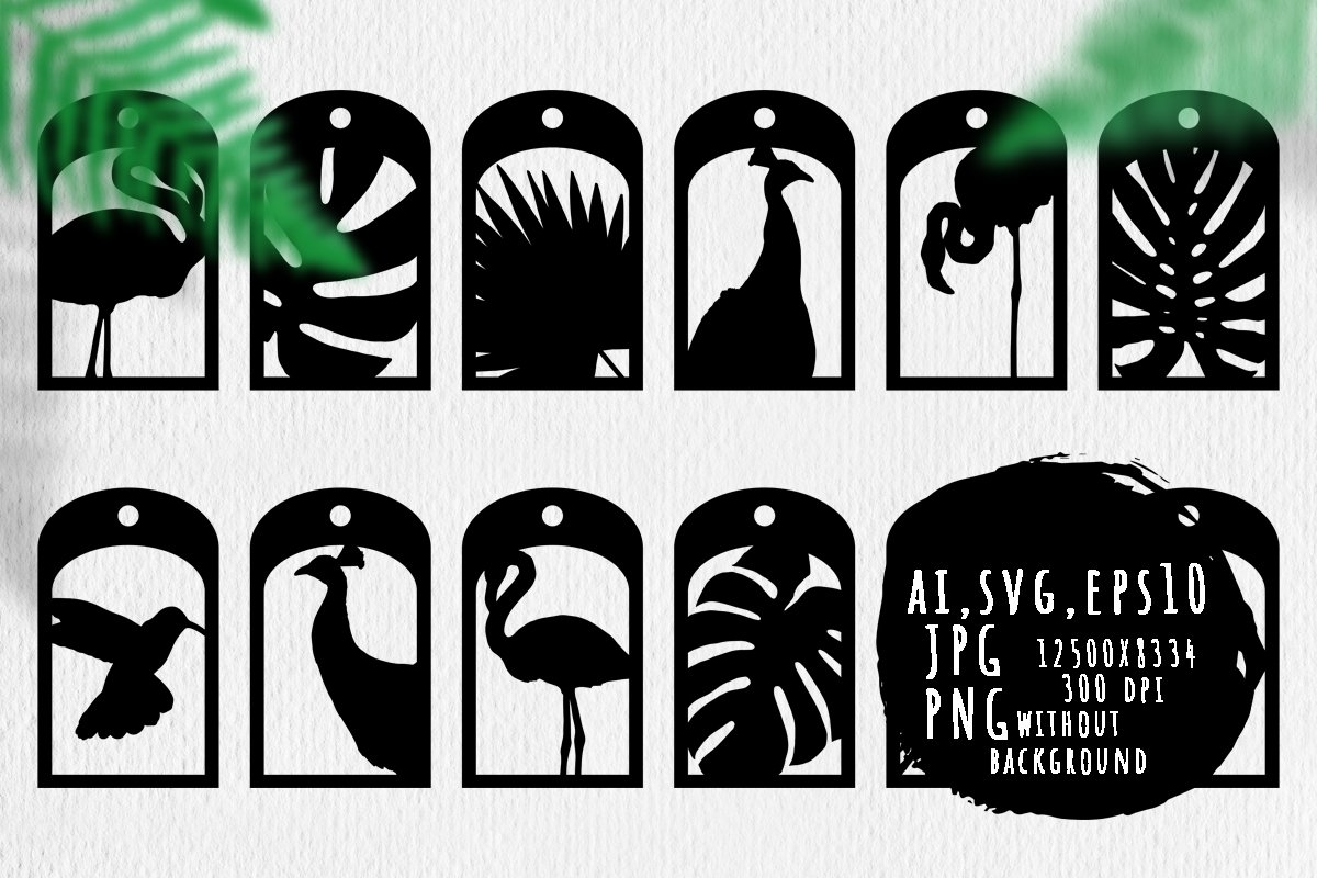 Tropical gift tags bundle