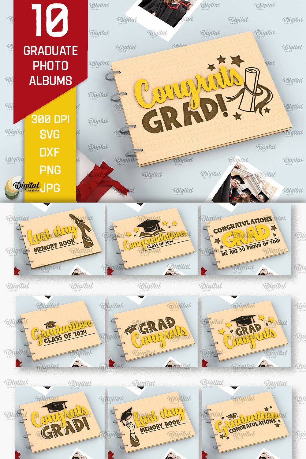 Graduation Photo Albums Laser Cut Bundle. Memory Books SVG