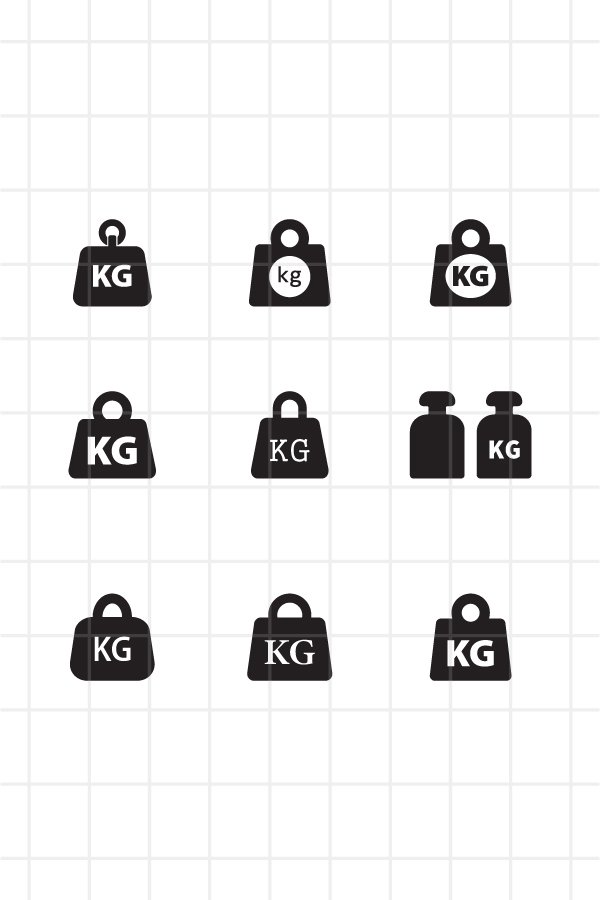 Weight kilogram icon vector isolated