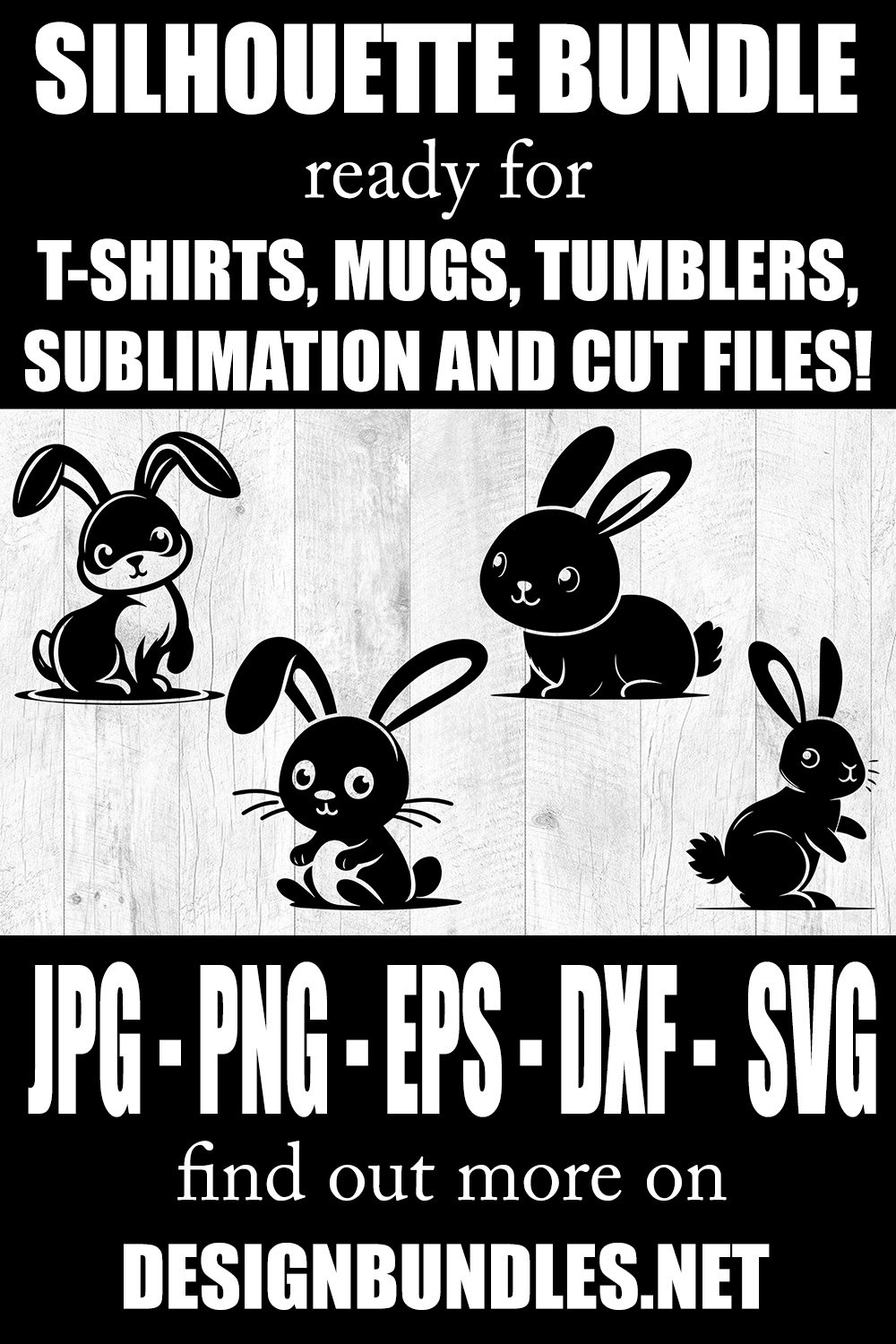 Funny Rabbit Silhouettes SVG EPS PNG (2965330)