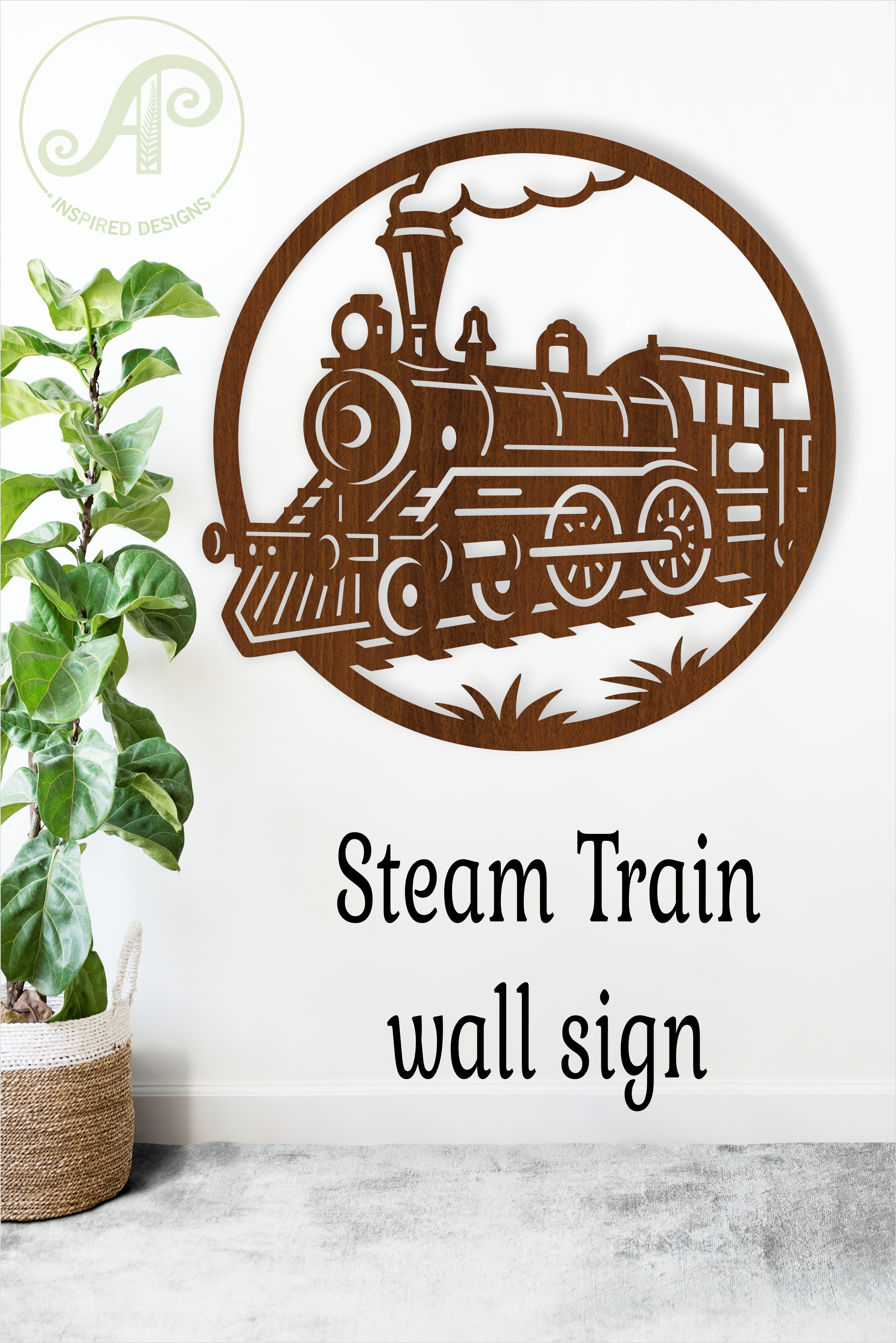 Steam Train wall sign svg laser cut