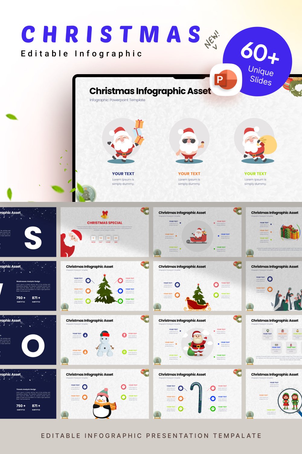 Christmas Slide Infographic Presentation Template