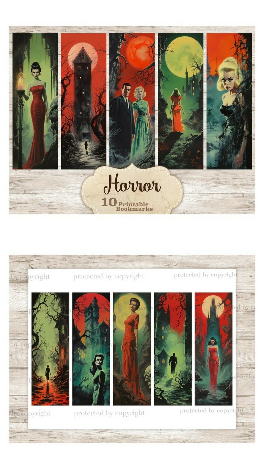 Horror Bookmarks Printable | Pin Up Girl Printable