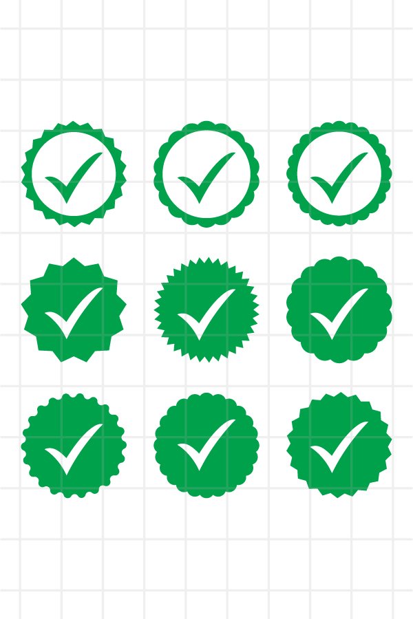 Approved icon. Profile Verification. Accept badge. EPS, AI.