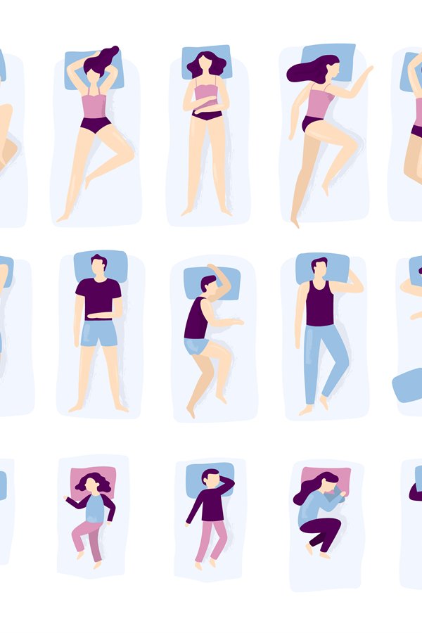 People sleeping poses. Adult and child sleep pose. Man on pi