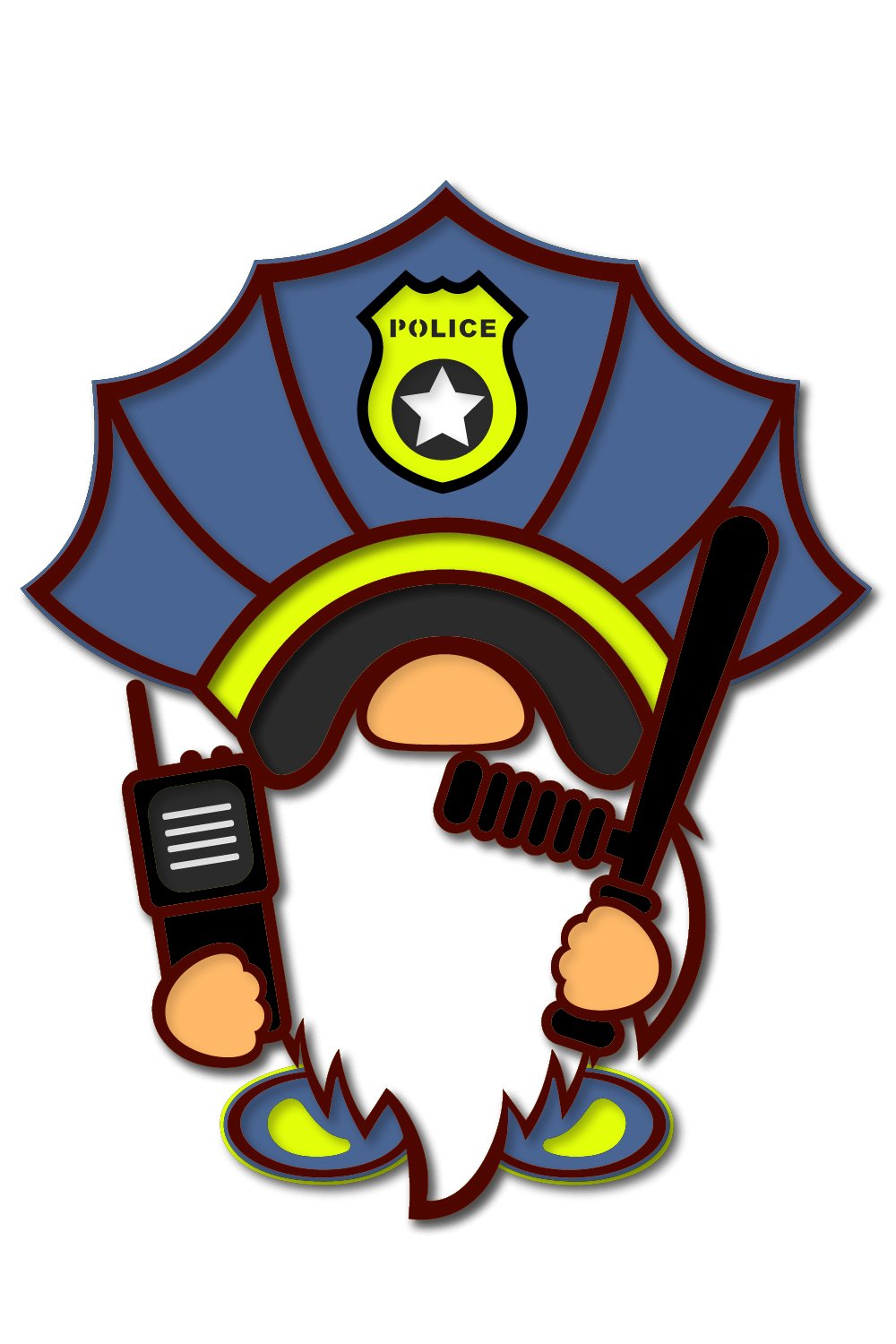 Layered gnome police officer svg