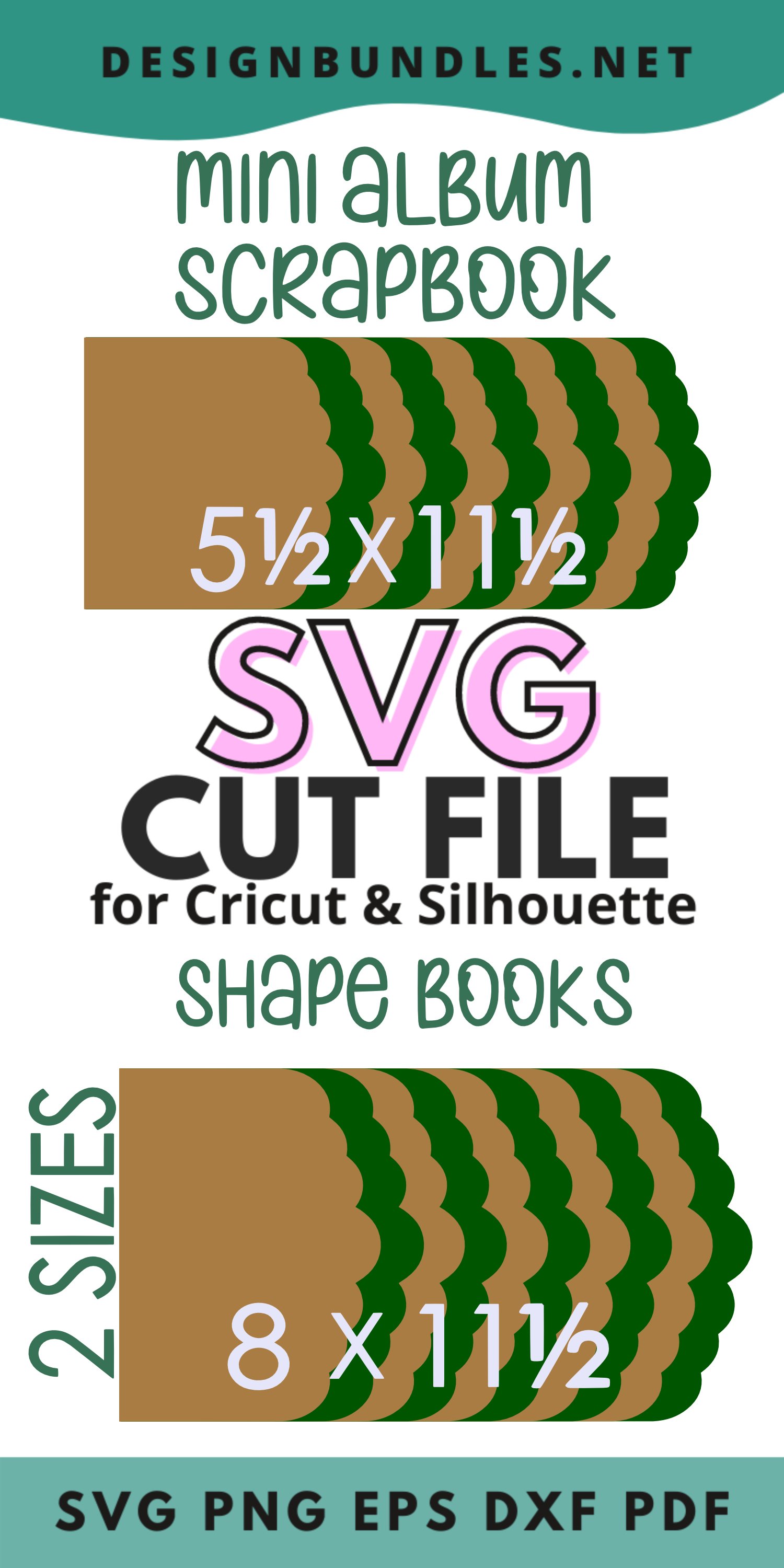 SHAPE MINI BOOK ALBUM DESIGN # 17 with 10 PAGES SVG CUT FILE