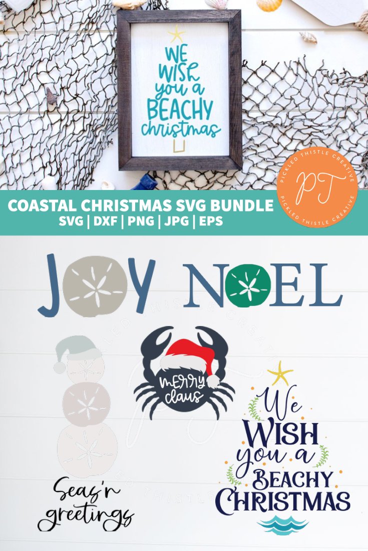 Coastal Christmas SVG Bundle - Beach Christmas SVG's