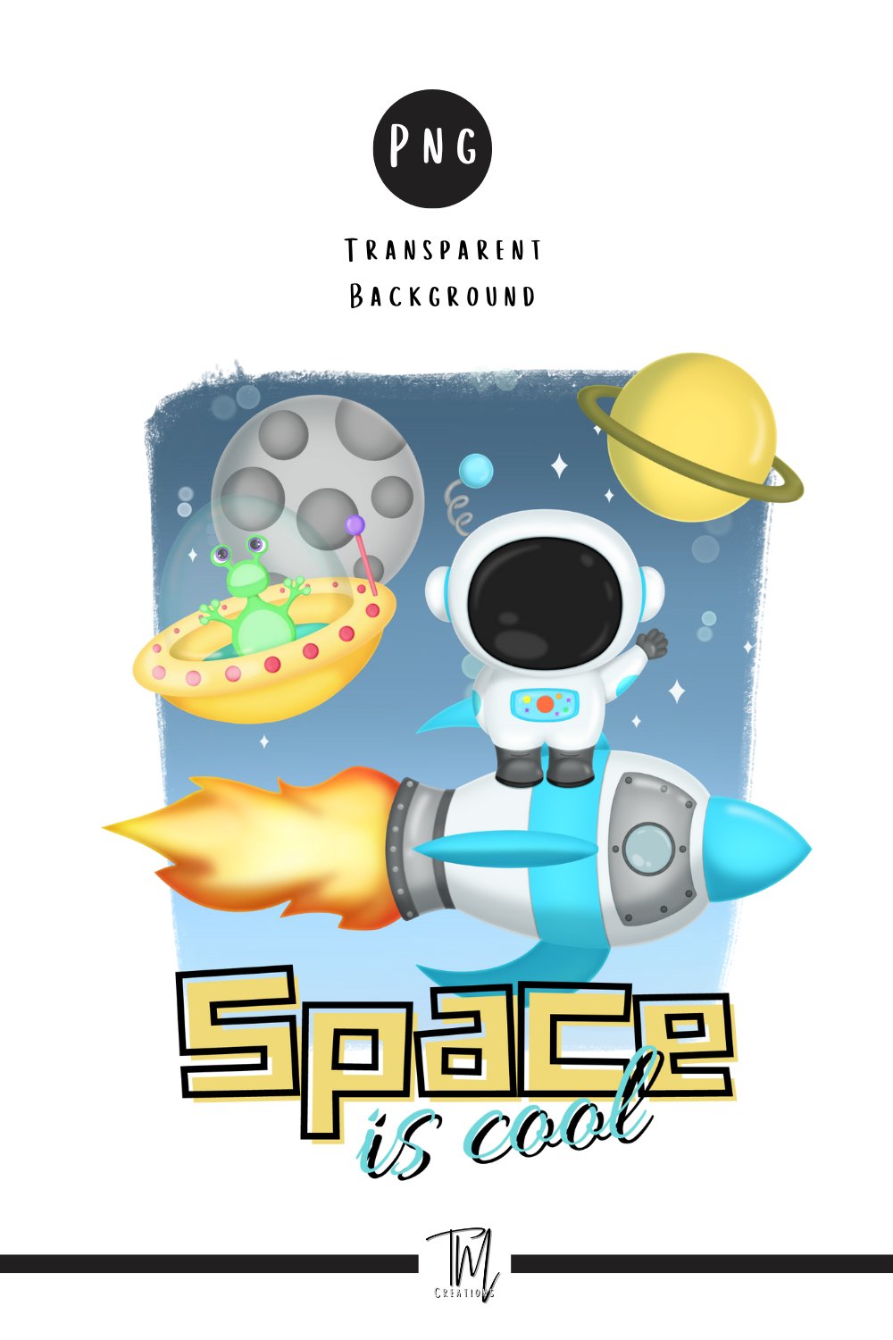 Outer Space Clipart, "Space is Cool", PNG - Transparent