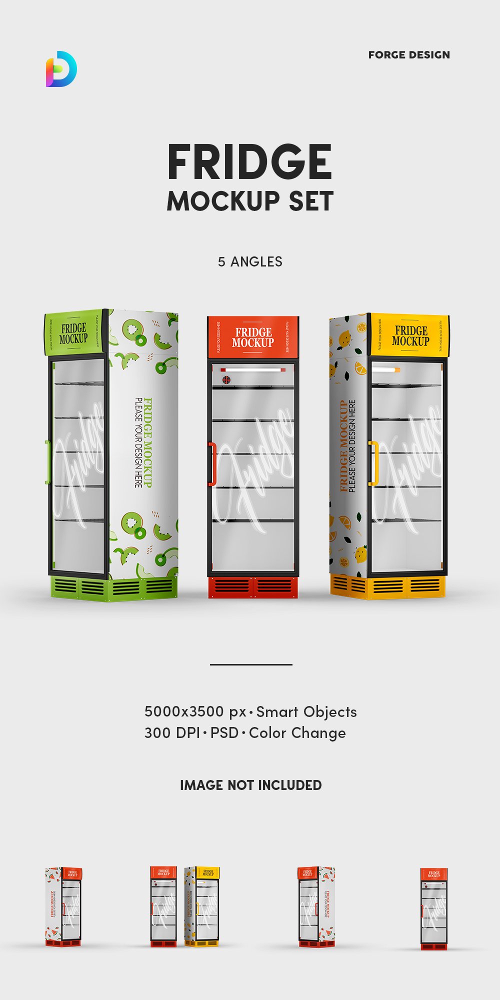 Glass Door Fridge Mockup Set (2133398)