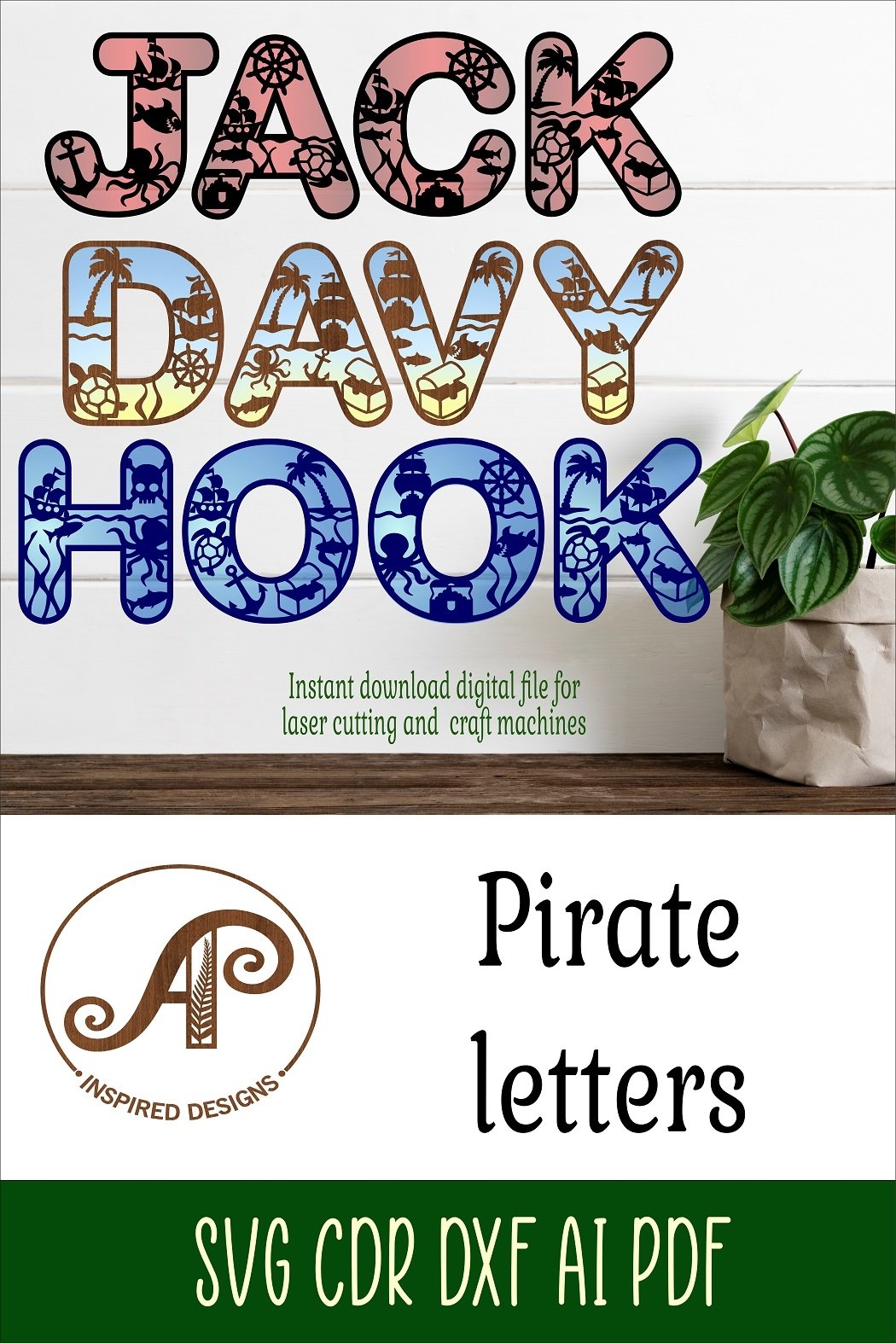 Pirate alphabet set. 2 layer letters. 47letter