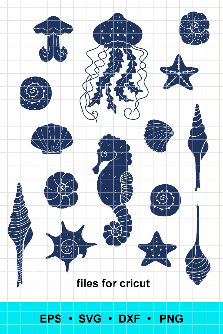 Seashells and Sea Creatures Vector Clip Art