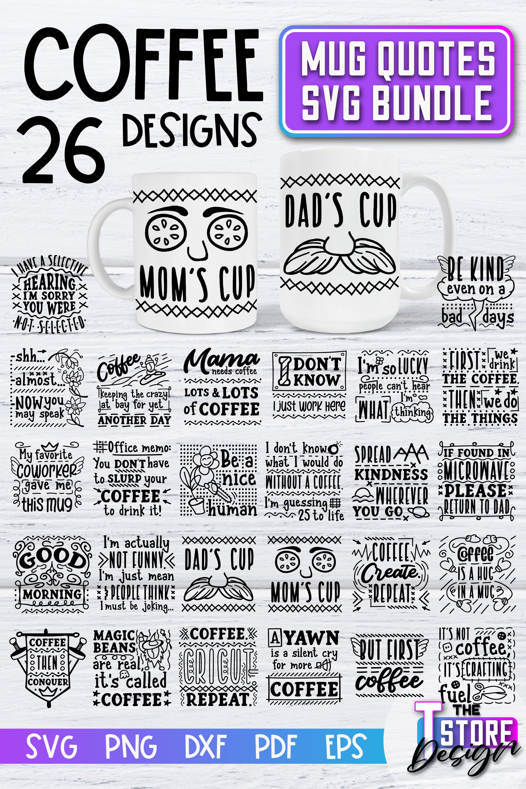 Coffee Mug Quotes SVG Bundle | Coffee Design | (2163548)